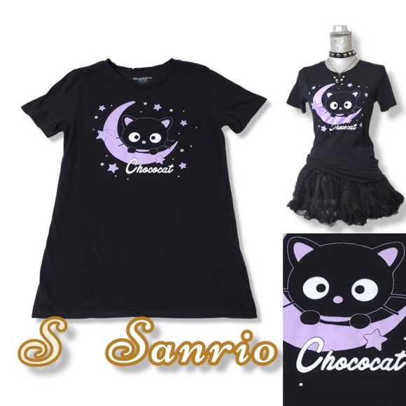 Sanrio | Tops | Sanrio Chococat Moon Star Tee Black Purple Pastel Goth ...